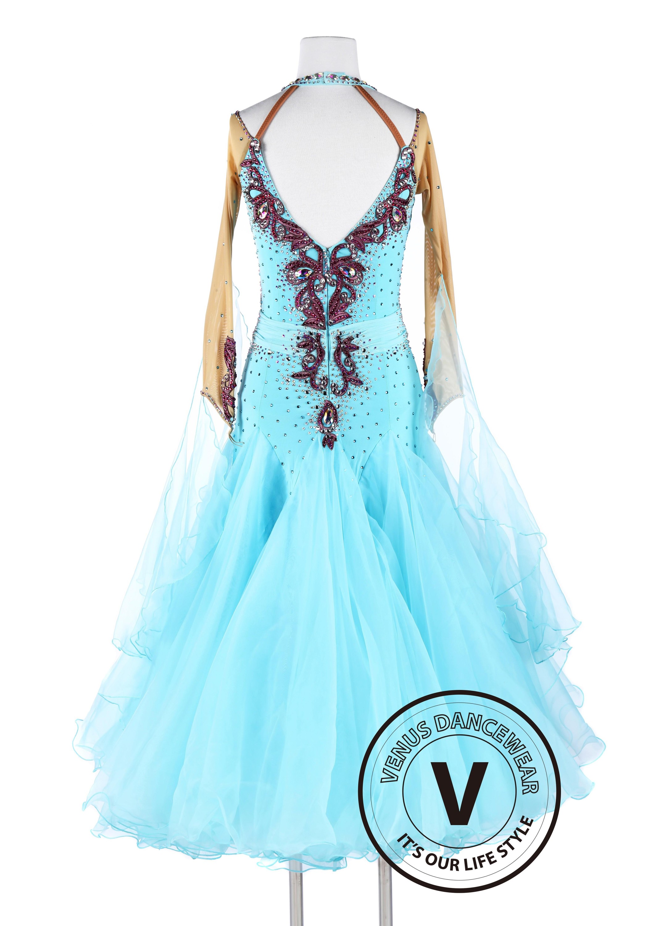 BabyBlue Smooth Waltz Tango Quickstep Women Competition Ballroom Dance ...