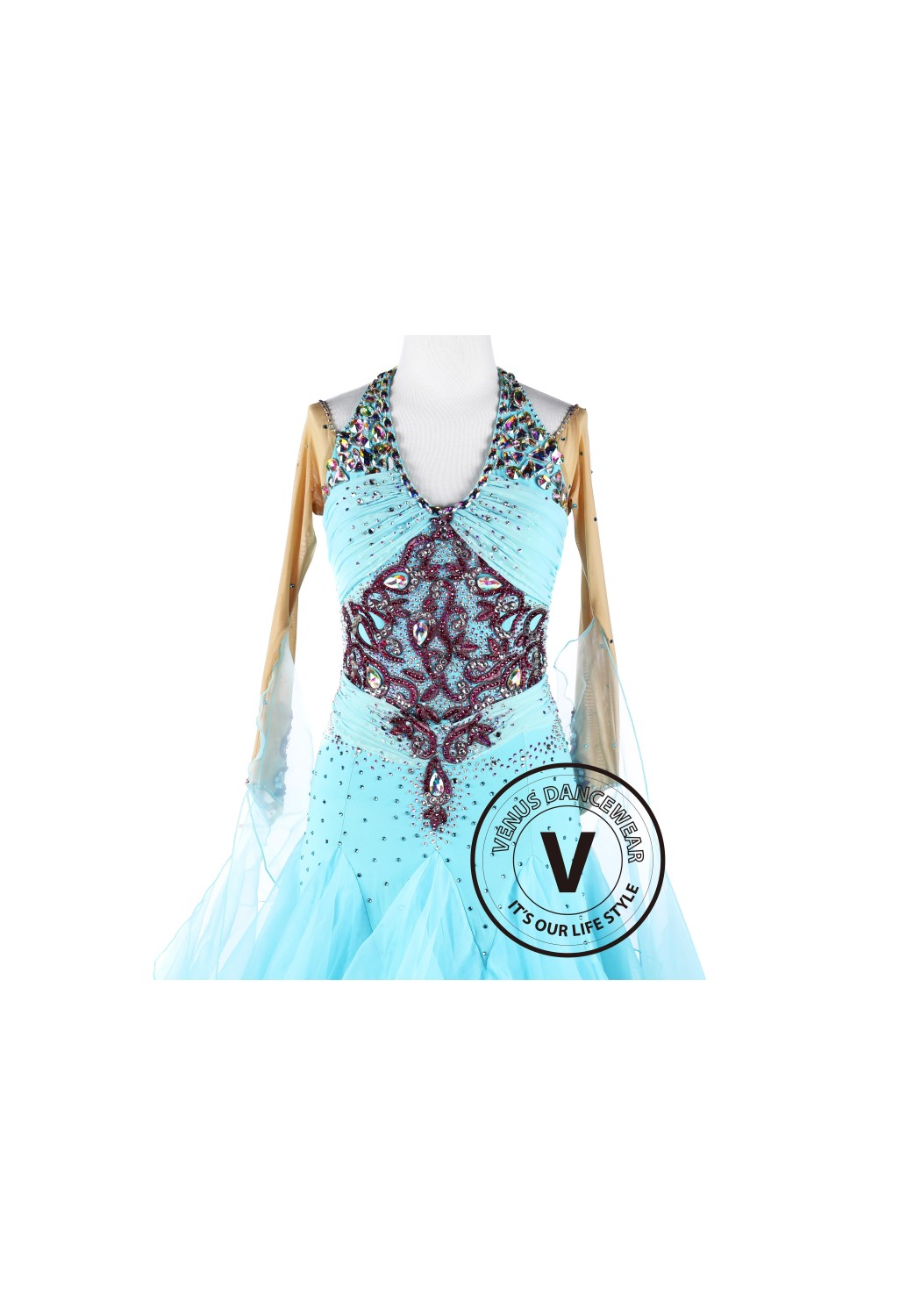 BabyBlue Smooth Waltz Tango Quickstep Women Competition Ballroom Dance ...