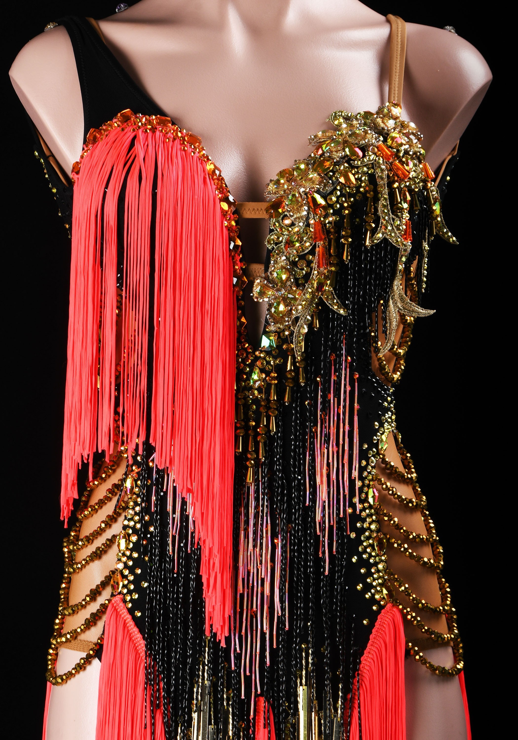 Burning Ember Muse Latin Rhythm Chacha Salsa Rumba Competition Dance Dress