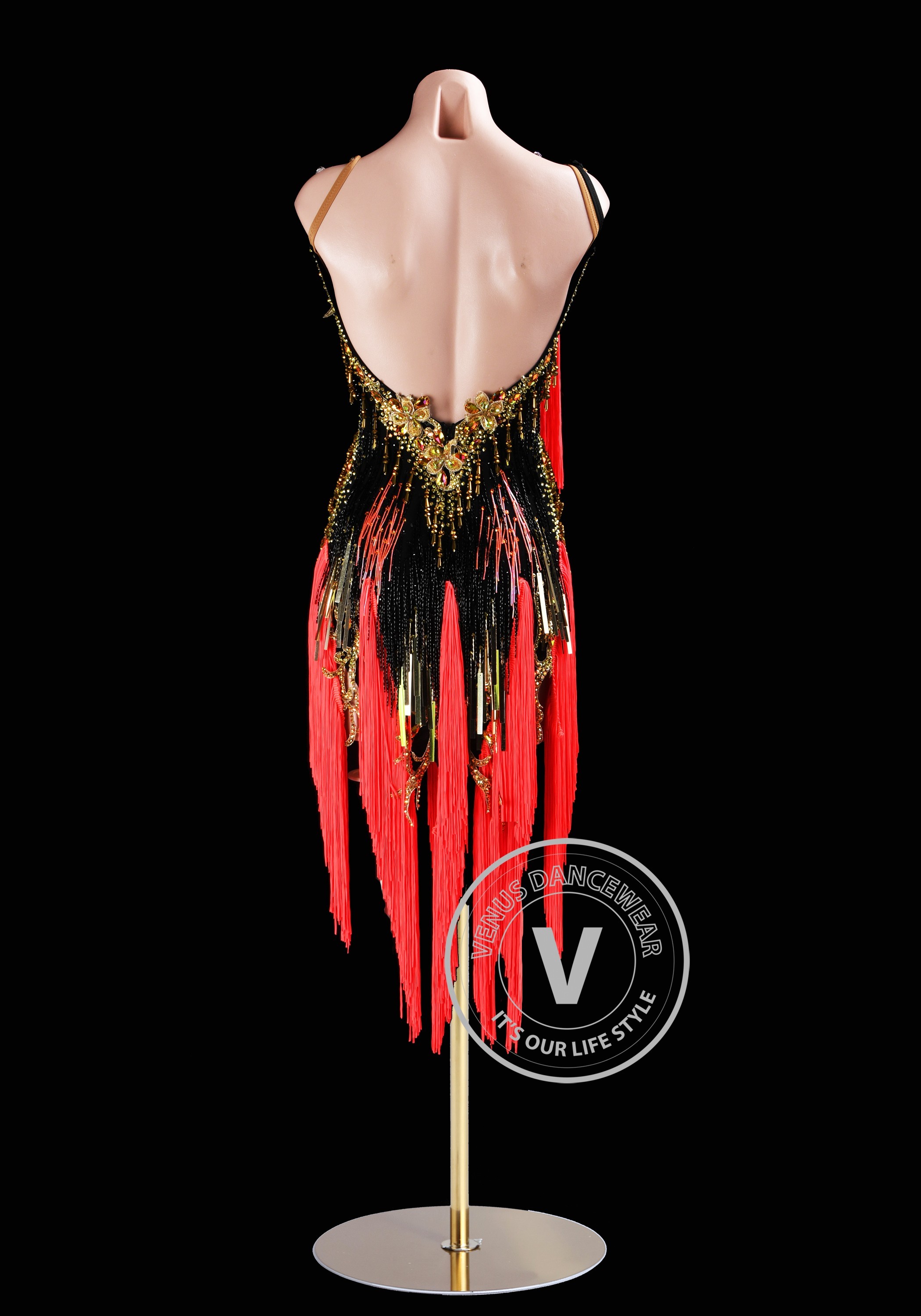 Burning Ember Muse Latin Rhythm Chacha Salsa Rumba Competition Dance Dress